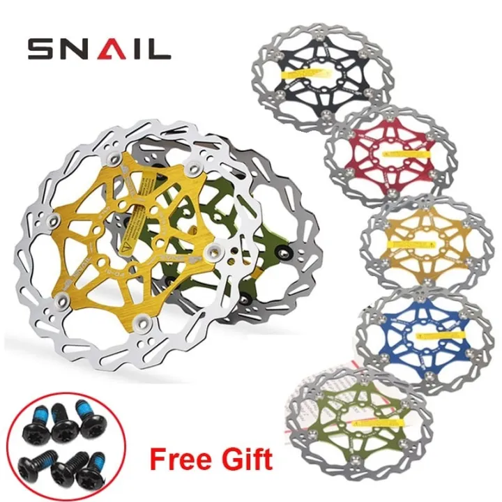 160/180MM Snail Mountain Bike Bicycle B Float Rotor Disc Brake With 6 ...