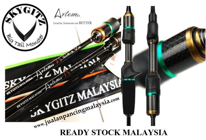 SKYGITZ MALAYSIA Artemis v2 1.8m UL Fishing Rod Solid Tip Micro-jigging ...