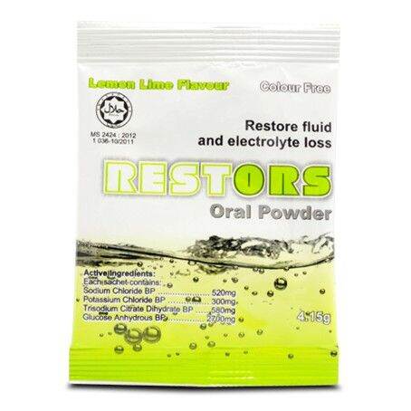 WW ORS RESTORE ORAL POWDER 4.15G X 1 BAG LEMON LIME FLAVOUR (HALAL ...