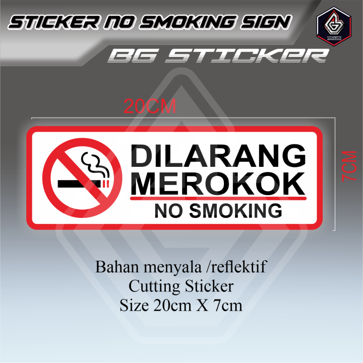Cutting sticker NO Smoking Sign ,Sticker dilarang Merokok ,Bahan ...