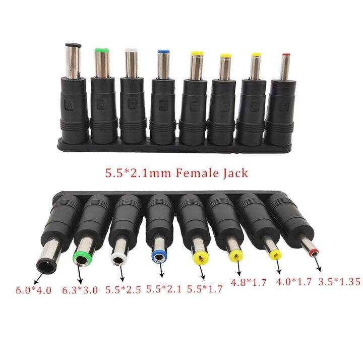 8Pcs/Set DC Power Supply Universal Laptop Mobile Charger Conversion ...