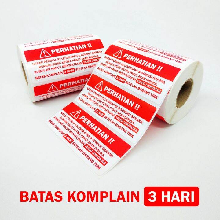 Sticker Perhatian Video Unboxing Stiker Label Pengiriman Online Shop 8 ...