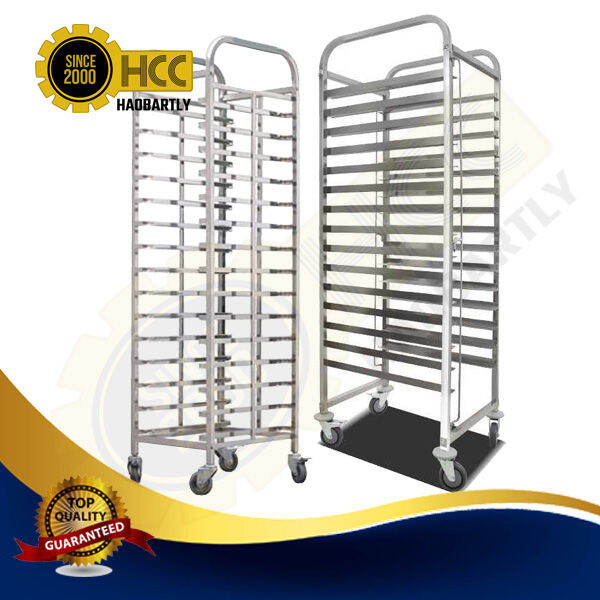 Stainless Steel Cooling Bread Rack Bakery Trolley 15 Layers Single Line ...