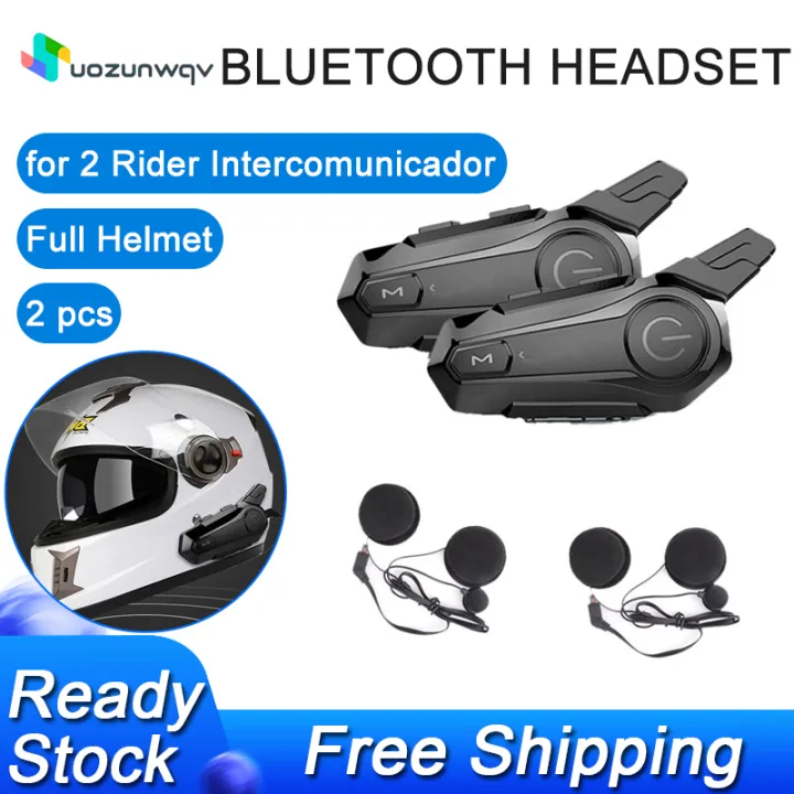 【Ready stock】【COD】【Hot sale】2Pcs Bluetooth Intercom Motorcycle Full ...