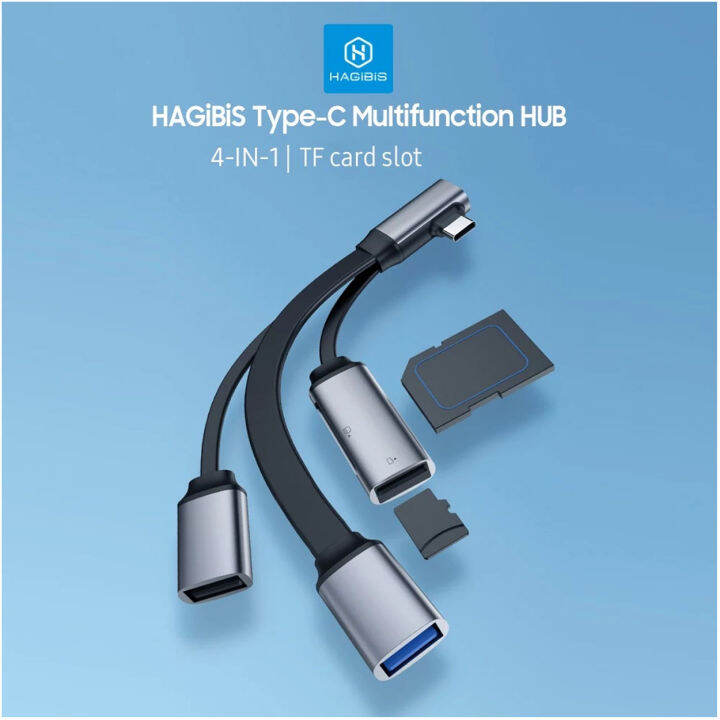 HAGiBiS USB-C HUB 4-in1 Splitter Type-C to Multi USB 3.0 USB 2.0 TF ...