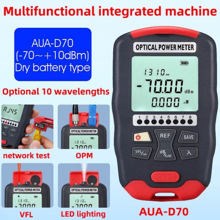 AUA-D70 Mini Optical Power Meter(-70 10 OPM) amp;Visual Fault Locator(1 ...