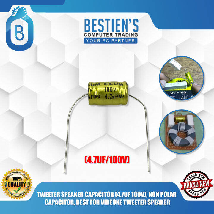 TWEETER SPEAKER CAPACITOR (4.7UF 100V), NON POLAR CAPACITOR, BEST FOR ...