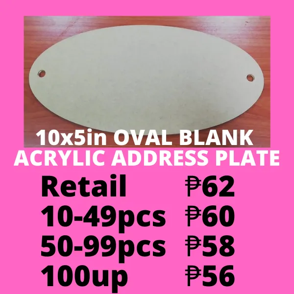 BLANK OVAL ACRYLIC ADDRESS PLATE | Lazada PH
