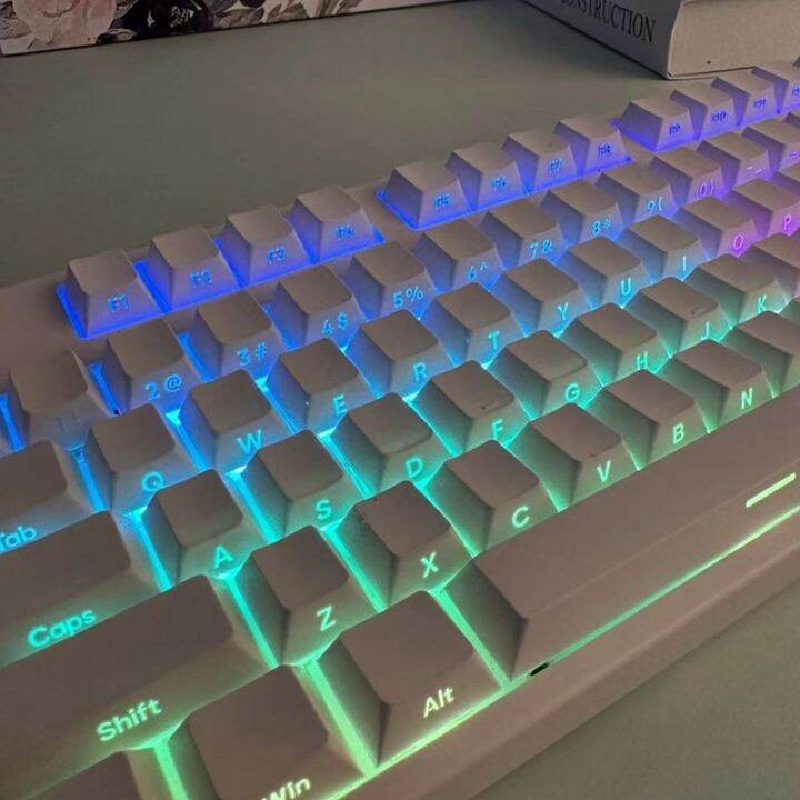 Side Engraving white Keycaps 135 Keys OEM Profile PBT For Cherry MX ...