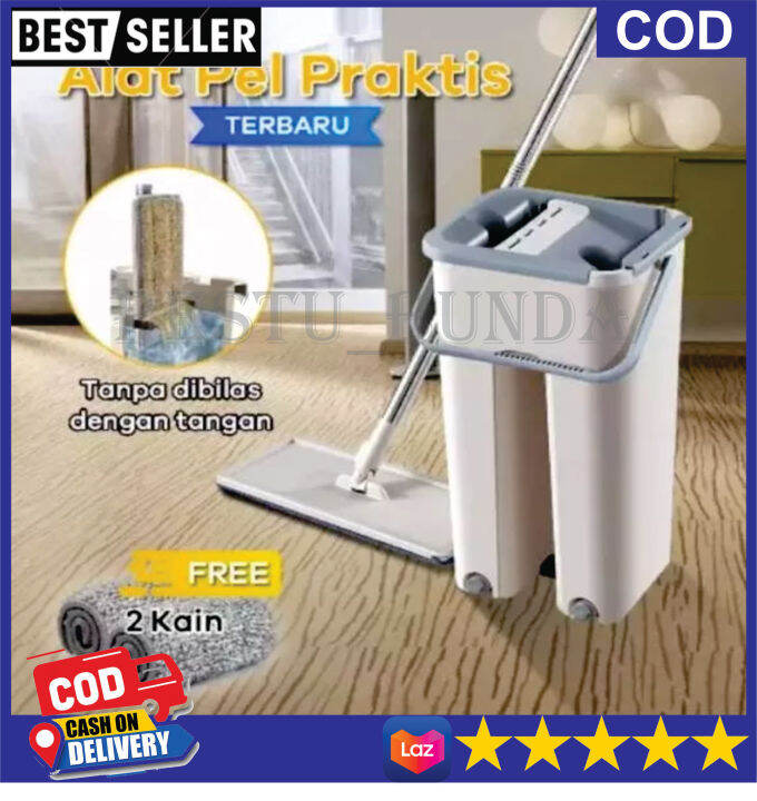 SALE !!! Alat Pel Lantai Peras Otomatis dengan Ember Pencuci dan ...