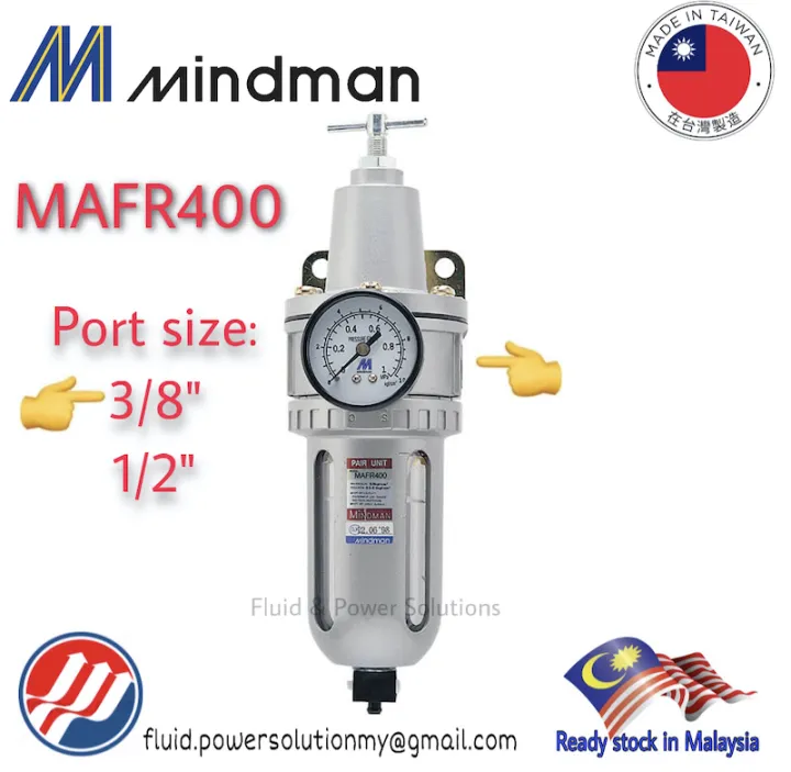 Mindman MAFR400 3/8" and 1/2" FR Air Unit "Made in Taiwan" Air Filter ...