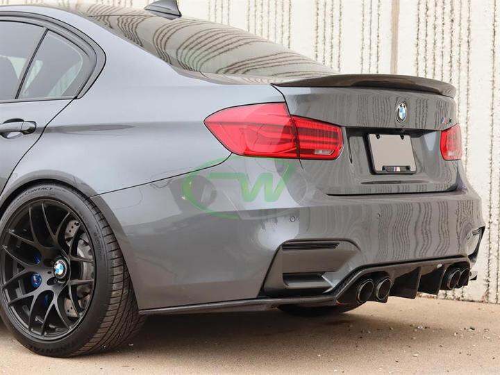 BMW F30 M3 Vorsteiner rear carbon fiber diffuser skirt lip 2013 2014 ...
