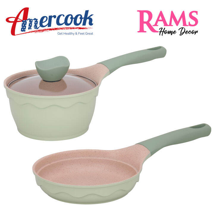 Amercook 3 Pcs Induction Die Cast Pastel Nonstick Cookware Set Alfetta ...