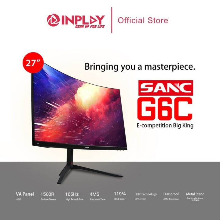SANC G6C 27 Curved Monitor FHD165HZ1920 1080 1500R VA Curve I Gaming ...