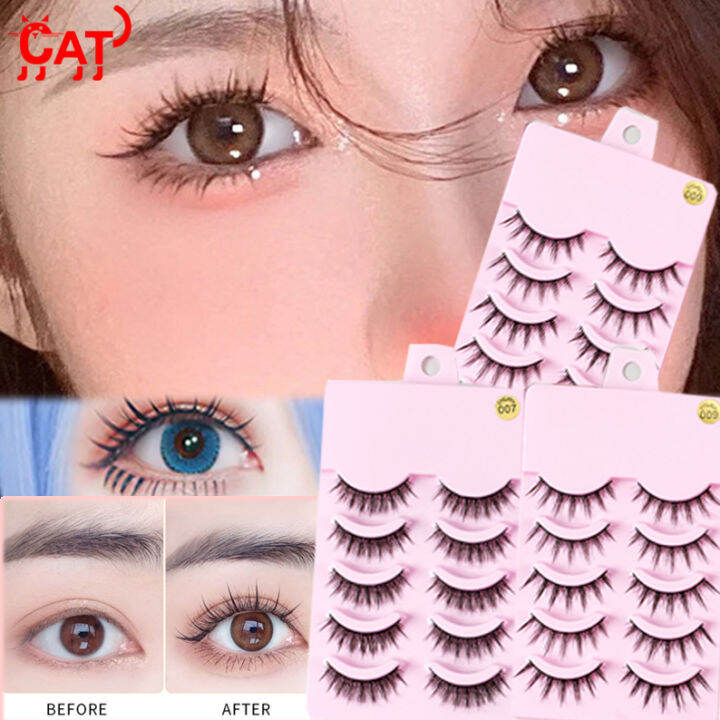 Cat False Eyelashes 5 Pairs Of 3d Reusable Princess Vitality Girl Manga ...
