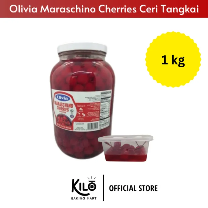 Olivia Maraschino Cherries Ceri Tangkai 1 kg | Lazada Indonesia