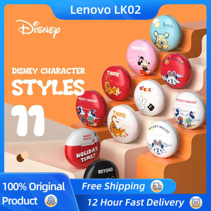Lenovo LK02หูฟังมิกกี้เมาส์หูฟังสปอร์ตบลูทูธหูฟัง TWS 5.1หูฟังไร้สาย | Lazada.co.th