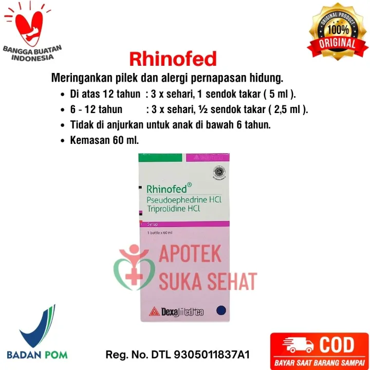 RHINOFED SIRUP 60 ML / OBAT PILEK | Lazada Indonesia