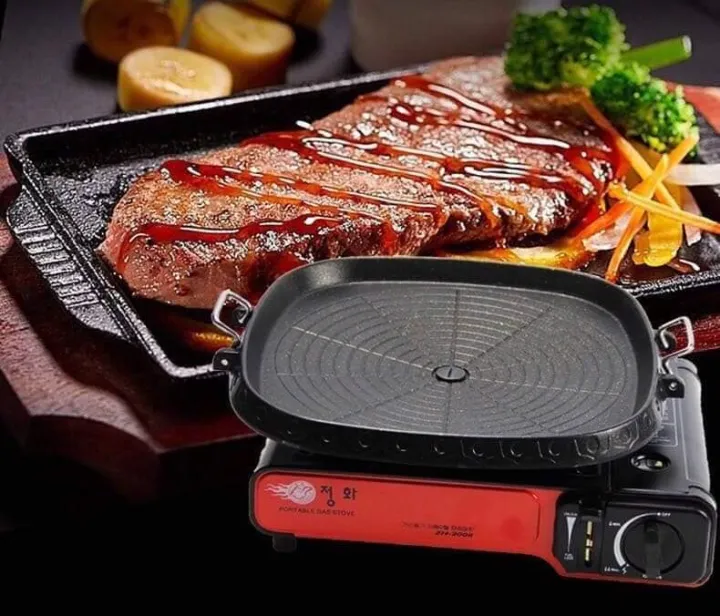 Grillpan PORTABLE SAMGYUPSAL GRILL PAN SET INDOOR/OUTDOOR STOVE Best ...