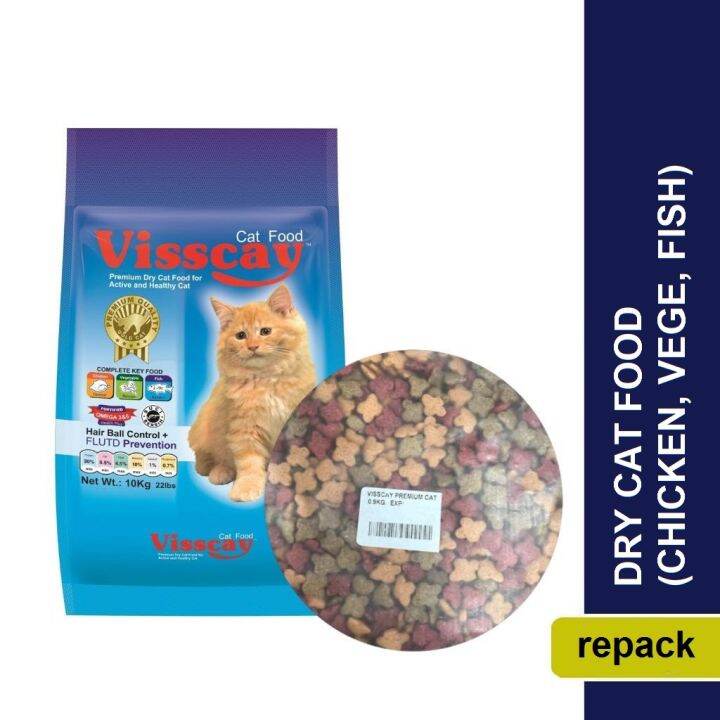Visscay Cat Dry Food 900g Chicken, Fish & Vegetable (Repack) | Lazada