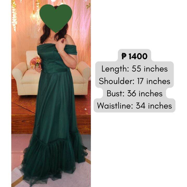 Preloved Green Long Gown for Wedding / Prom | Lazada PH