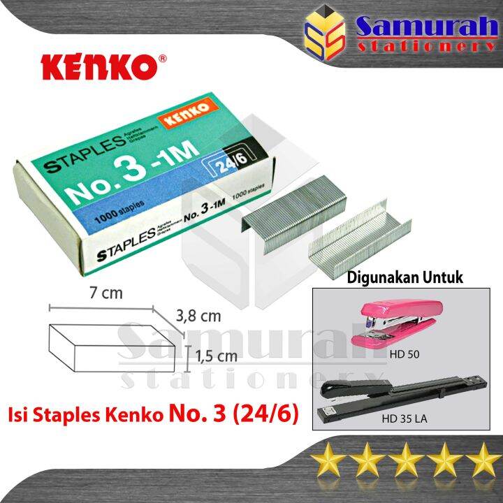 Isi Staples Kenko No. 3 Per Box Isi 20 Pak / Refill Stapler no 3 / isi ...