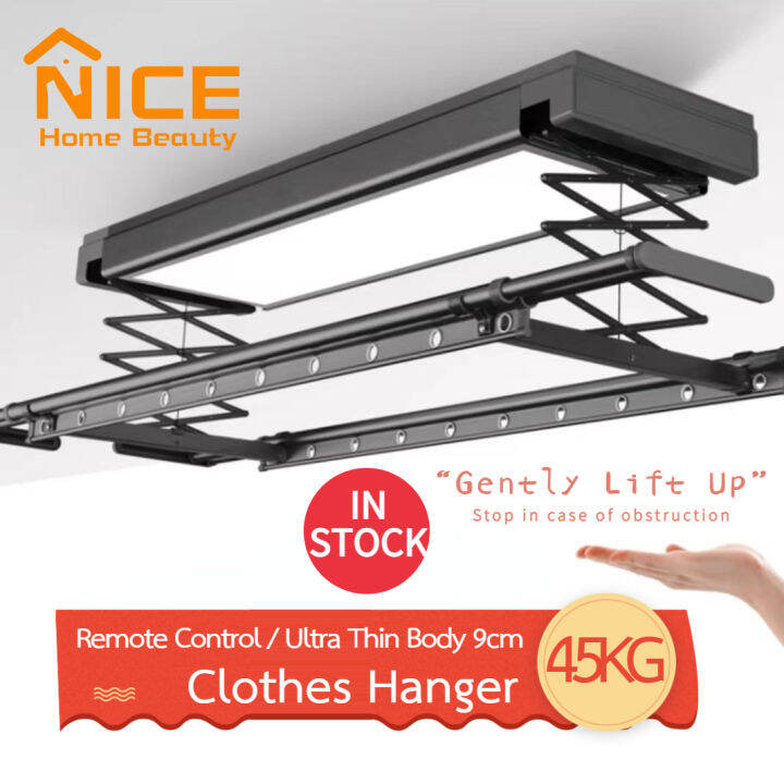 Automated Laundry Rack Electric Ceiling Clothes Hanger Electric Clothes ...