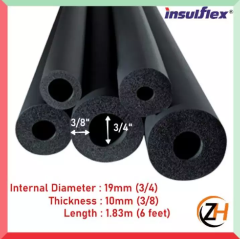 Insuflex Pipe Insulation Internal 3/4 Thickness 3/8 Length 6 feet ...