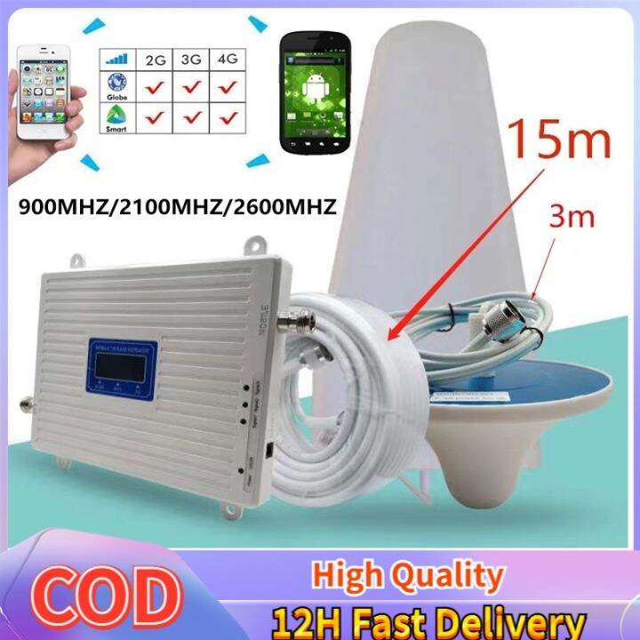 Tri band 2G 3G 4G Cell Phone Signal LTE Cellular Range Extender Antenna ...