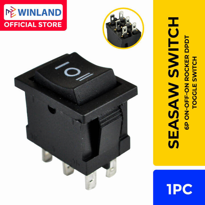 WINLAND On-Off-On Rocker,DPDT,Toggle Switch MRS-203-2C "WLT" | Lazada PH