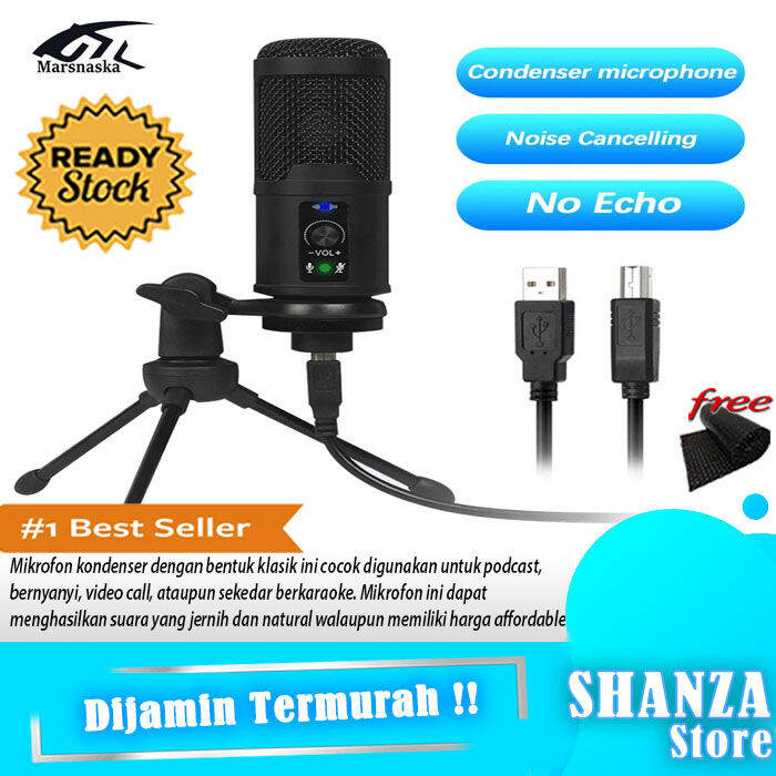BISA COD - Microphone Condenser USB DJ Live Recording with Stand BM-65 ...