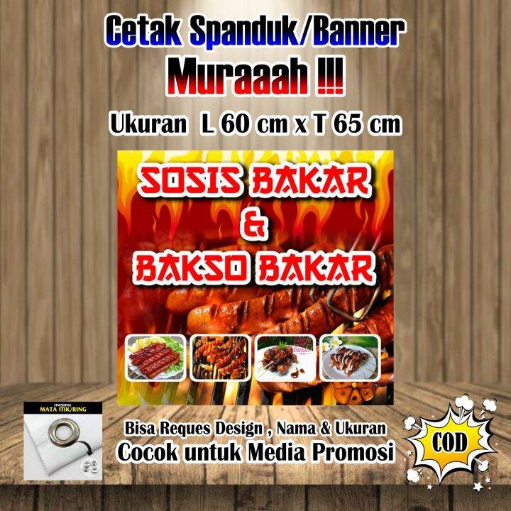 Spanduk Banner Sosis Bakar & Baso Bakar ukuran T 65 cm x L 60 cm ...