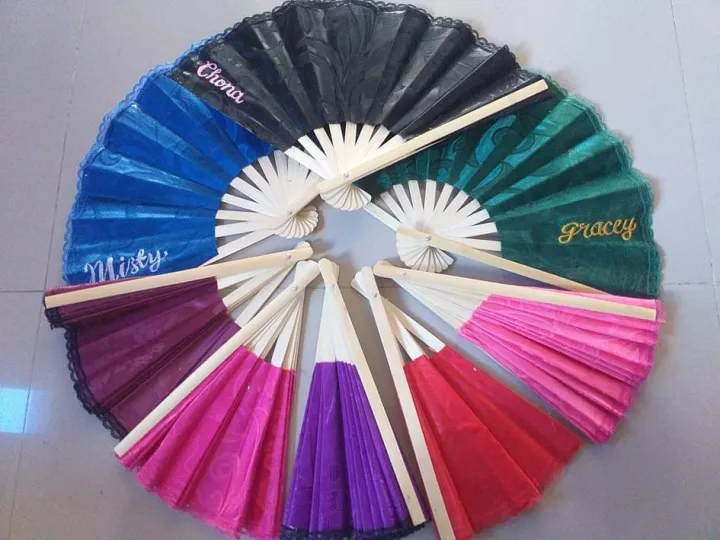 Personalized hand fan pamaypay with free embroidery 1 name only gift ...