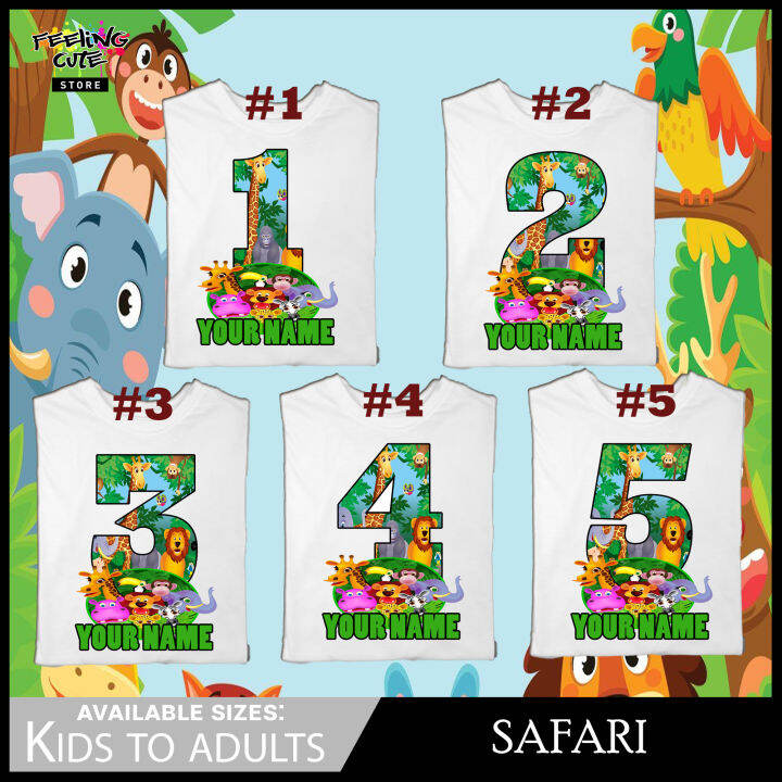 Safari Birthday Theme Number 1 2 3 4 5 6 7 8 9 10 For Kids to Adults ...