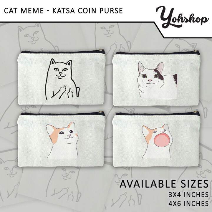 High Quality Cat Lover Meme Canvas Pouch Katsa Wallet Coin Purse Women ...