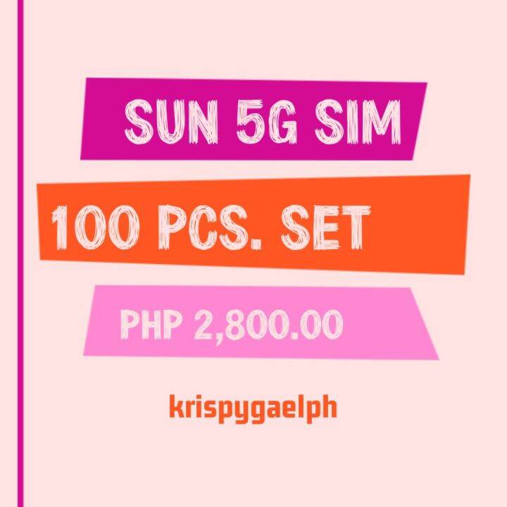 Sun Sim 5G 100pcs Set Php 2,800 | Lazada PH