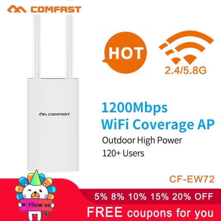 COMFAST CF-EW72 1200Mbps Outdoor AP Dual Band WIFI Extender 2.4G+5.8G ...