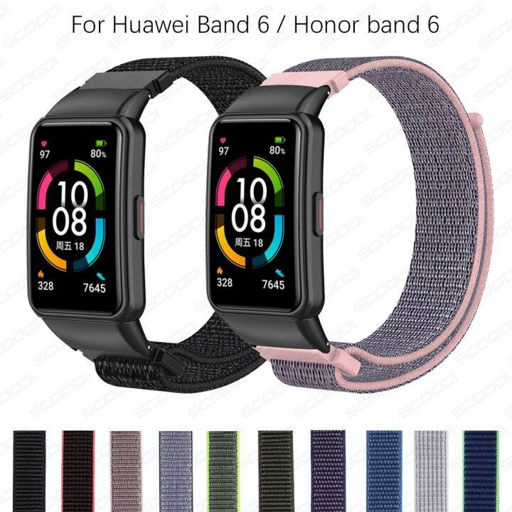 Nylon Loop Woven Strap for Huawei Band 6 / 6pro / Honor band 6 Smart ...