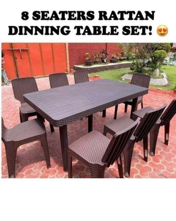 FCE [GOOD QUALITY] JOLLY RATTAN DINING TABLE WITH CHAIRS | Lazada PH