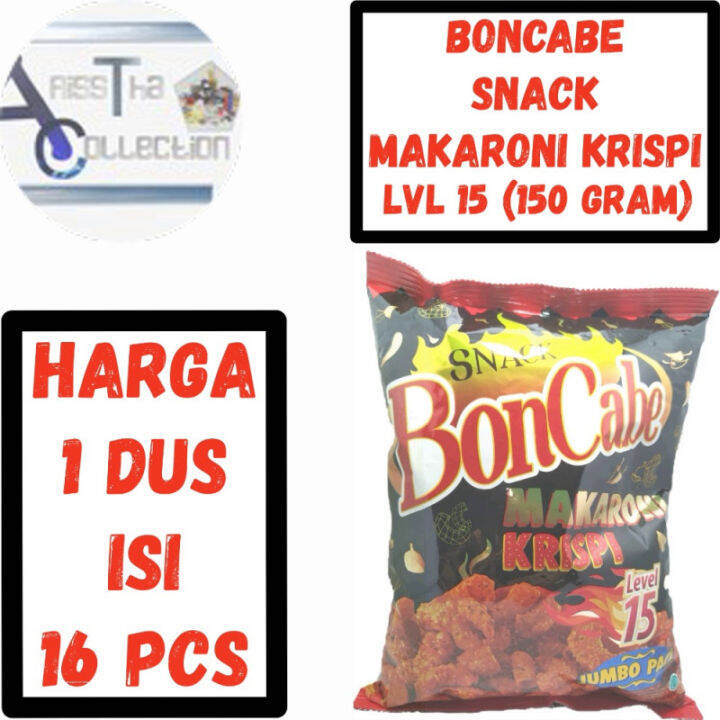 Snack BonCabe Makaroni Krispi lvl 15 dan lvl 10 - 150 Gram | Lazada ...