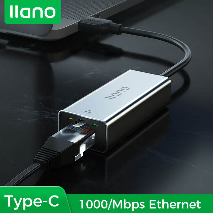 LLANO USB/Type-C 3.0 Ethernet adapter with USB Hub and Gigabit Ethernet ...