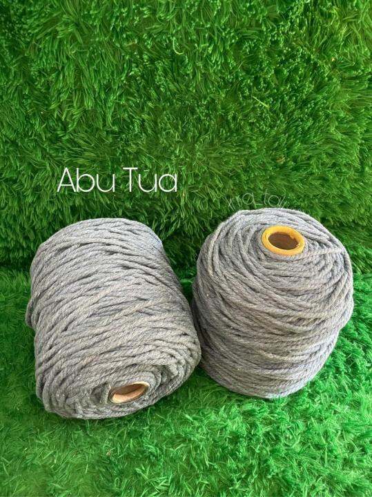 Tali Katun Macrame / Makrame Premium 4 mm 1 Kg Warna Abu Tua - ZI Craft ...