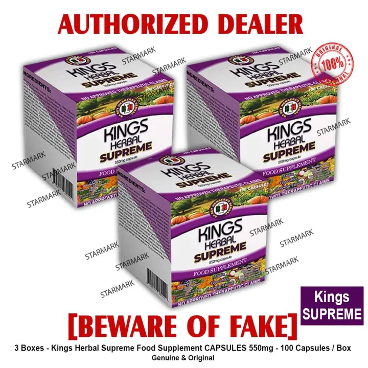 Kings Herbal SUPREME CAPSULES Food Supplement 550mg CAPSULE by REH 100 ...
