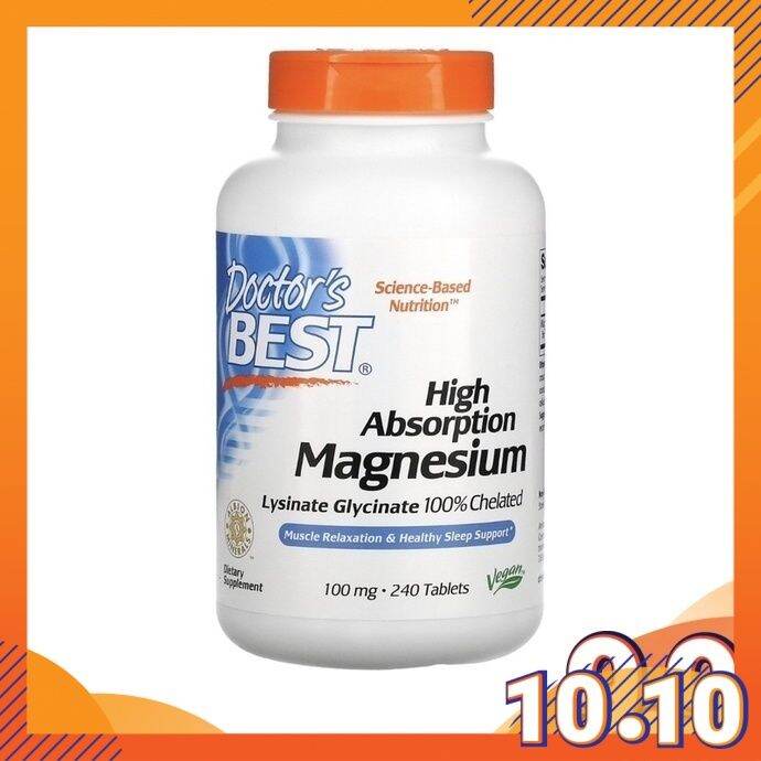 Doctor's Best High Absorption Magnesium 100% Chelated with Albion ...