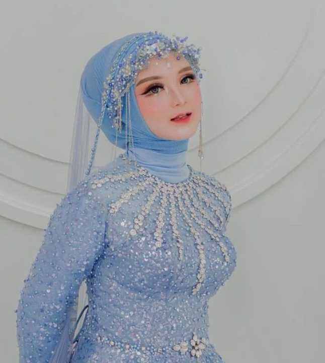 Slayer Pengantin Payet Mutiara Polos Premium Tile Berkualitas Veil Akad ...