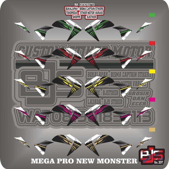 stiker striping list motor mega pro new monster | Lazada Indonesia
