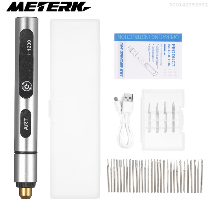 Meterk Mini Cordless Rotary Tool 3-Speed 5V Rechargeable Rotary Tool Kit with 4 Grinding Bits ...
