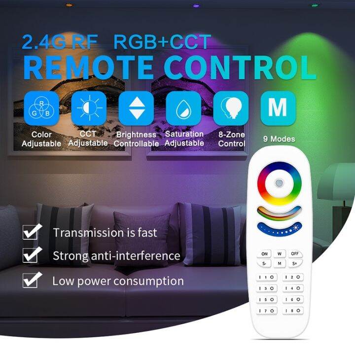 GLEDOPTO 2.4G RGBCCT RF Remote Control 8-Zone Group 9 Modes Light Lamp ...