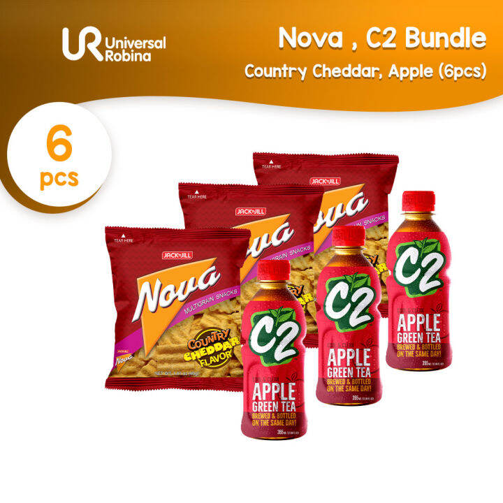 3 x C2 Apple (355ml) and 3 x Nova Country Cheddar (40g) | Lazada PH