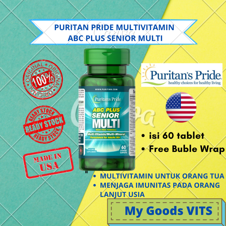 Puritan ABC Plus Senior Multi Vitamin & Mineral Formula 60 Tablet ...